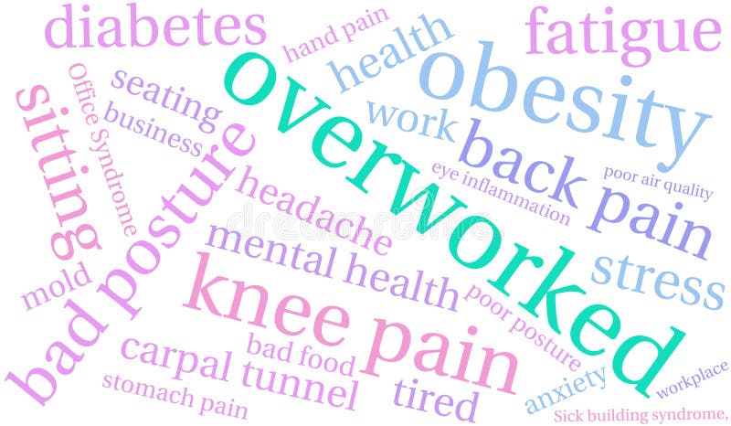 Overworked Word Cloud stock vector. Illustration of stress - 103077883