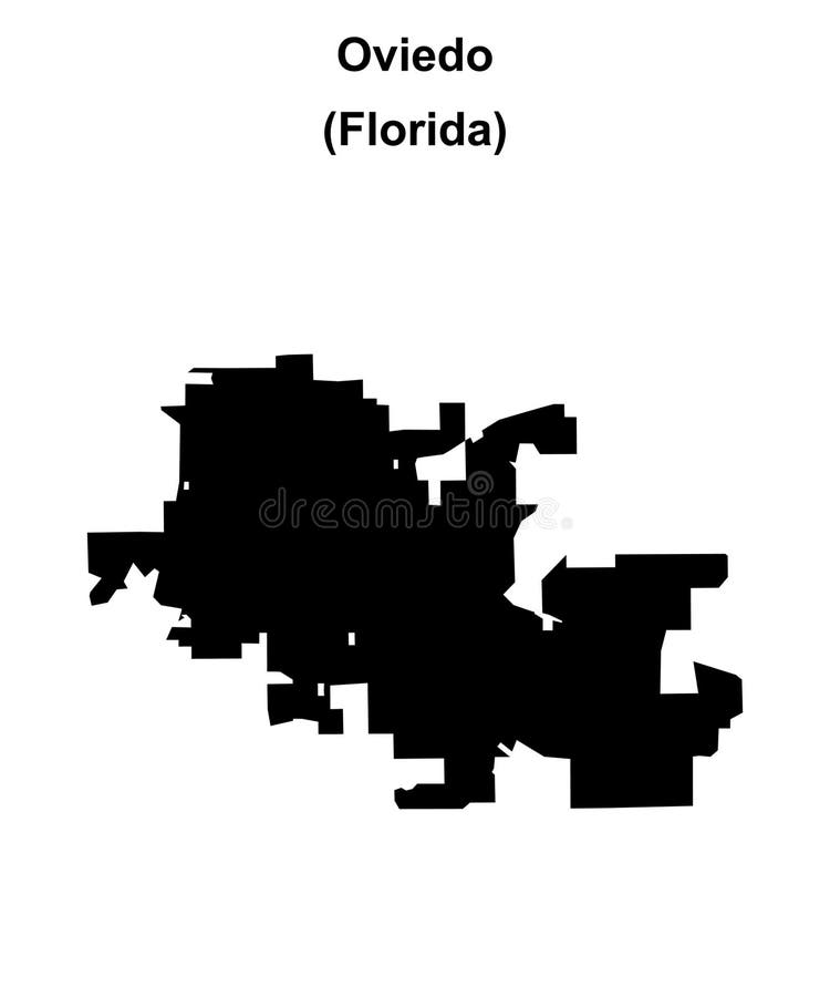 Oviedo outline map stock vector. Illustration of oviedo - 357254960