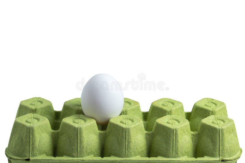 Ovo Simples No Tabuleiro De Ovo Em Papel Sobre Fundo Branco Imagem de ...