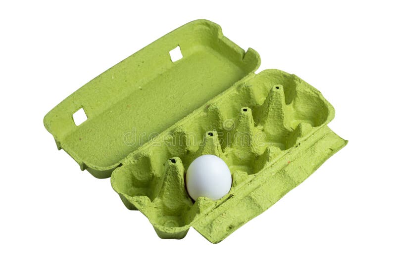Ovo Simples No Tabuleiro De Ovo Em Papel Sobre Fundo Branco Imagem de ...