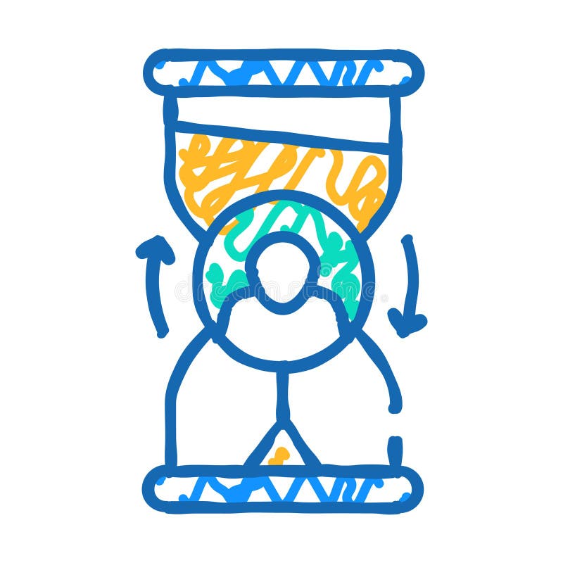 Ovretime Work Sign Icon Doodle Illustration Stock Vector - Illustration ...