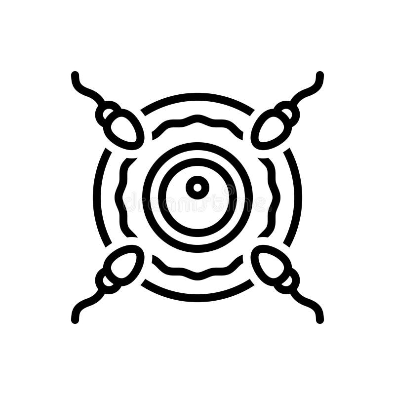 Black Line Icon for Ovulation, Egg and Fertility Stock Illustration ...