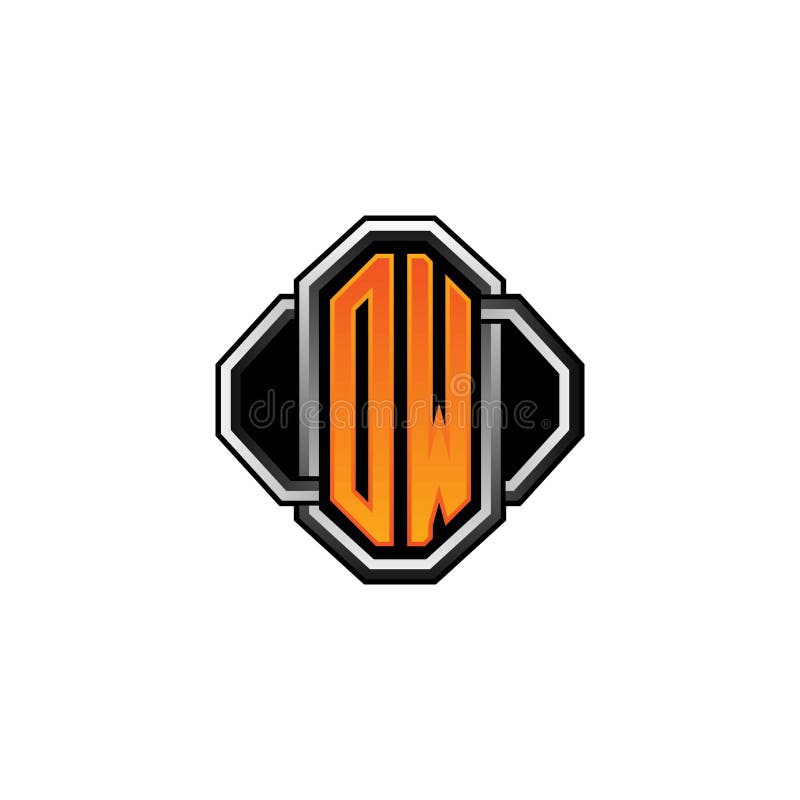 OW Logo Letter Geometric Vintage Style Stock Vector - Illustration of ...