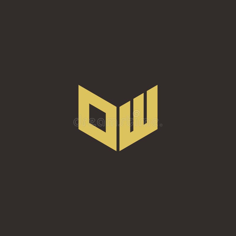 OW Logo Letter Initial Logo Designs Template with Gold and Black ...