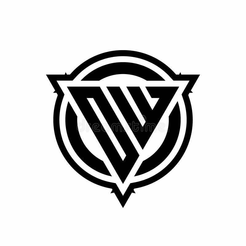 OW Logo with Triangle Shape and Circle with Outline Rounded Design ...