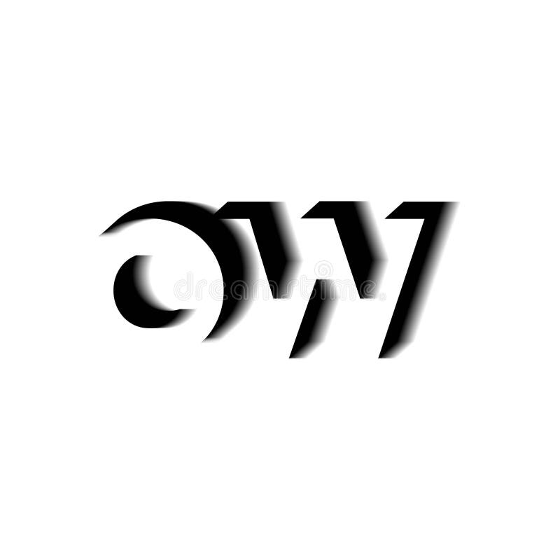 OW Monogram Shadow Shape Style Stock Vector - Illustration of graphic ...