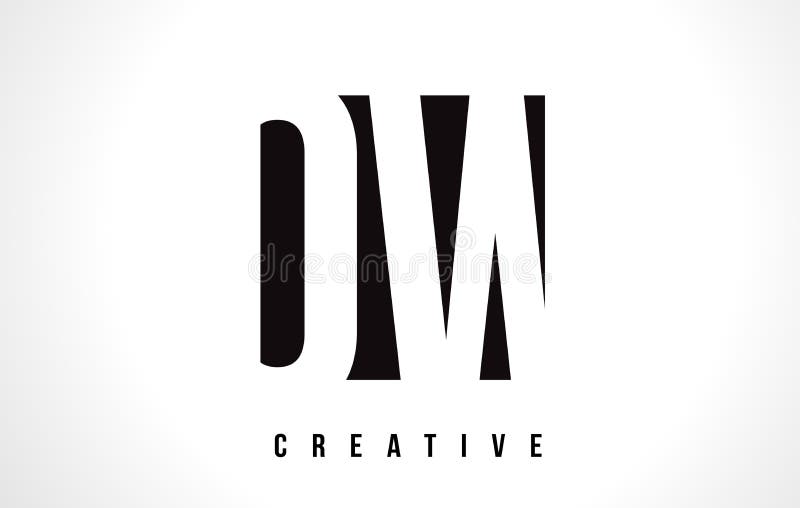 OW O W White Letter Logo Design with Black Square. Stock Vector ...