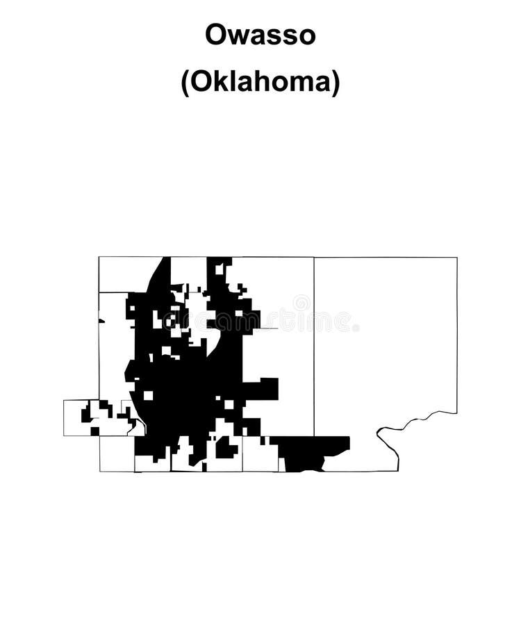 Owasso outline map stock vector. Illustration of region - 357495624