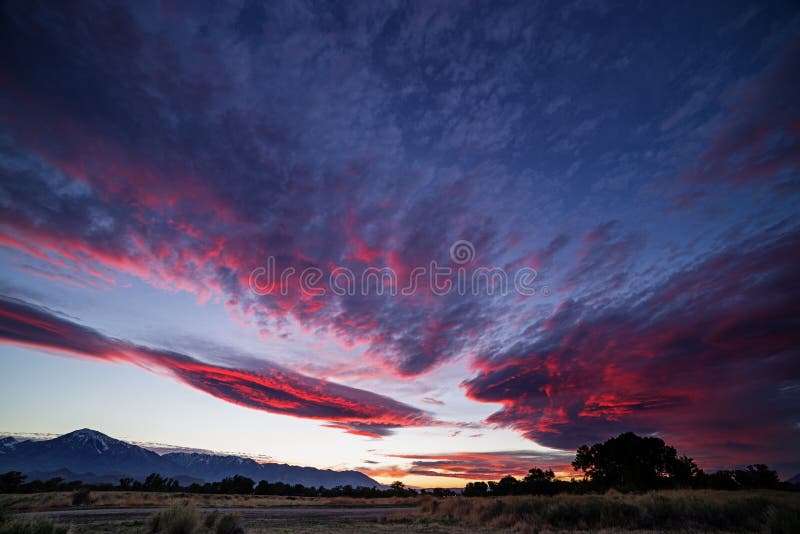 Owens Valley Sunset stock image. Image of sunset, bishop - 116507501