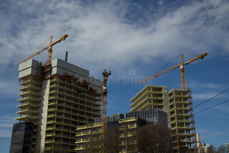 Ower Crane for the Construction of High-rise Buildings Stock Photo ...