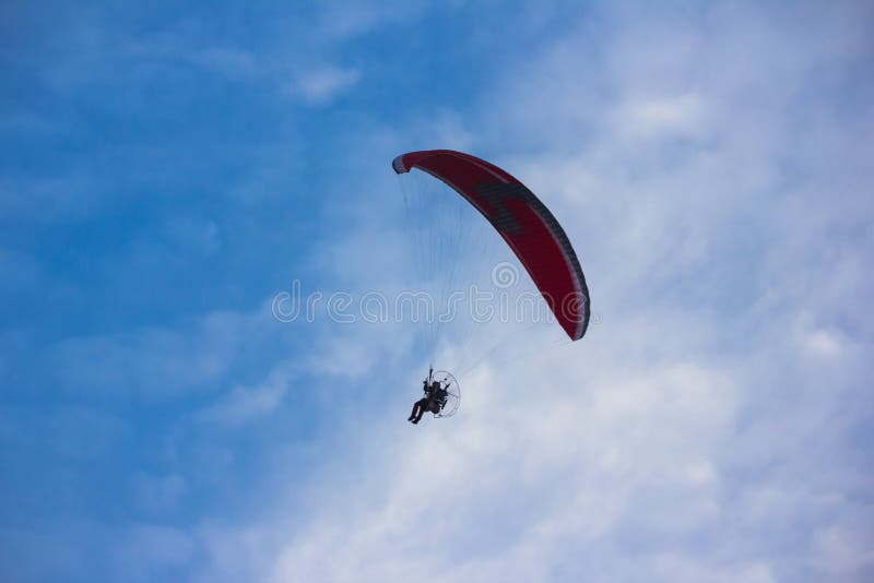 Owered paragliding stock photo. Image of parachuting - 74351504