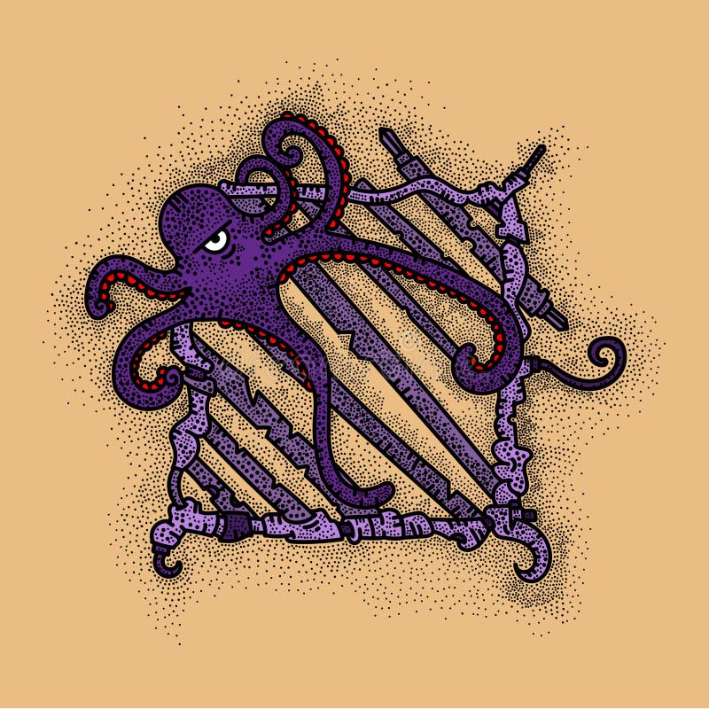 Vector Abstract Octopus Illustration Enjoyable CharaÃ§ters for Your ...