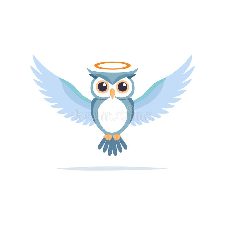 Owl with Angel Wings stock vector. Illustration of decoration - 361491322