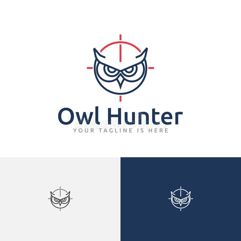 Owl Bird Silent Night Hunter Target Circle Line Logo Stock Vector ...