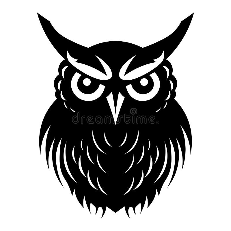 Owl Black Vector Icon on White Background Stock Vector - Illustration ...