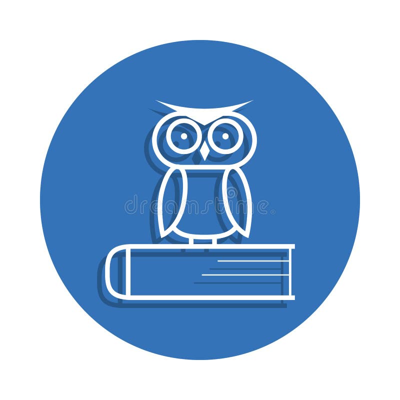 Owl on the Book Badge Icon. Element of Education for Mobile Concept and ...