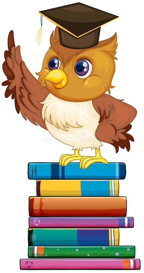 Owl and books stock vector. Illustration of beak, drawing - 48932633