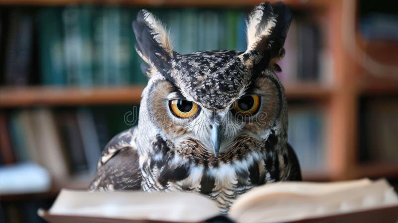 Owl with Books. Symbol of Wisdom and Knowledge Stock Image - Image of ...