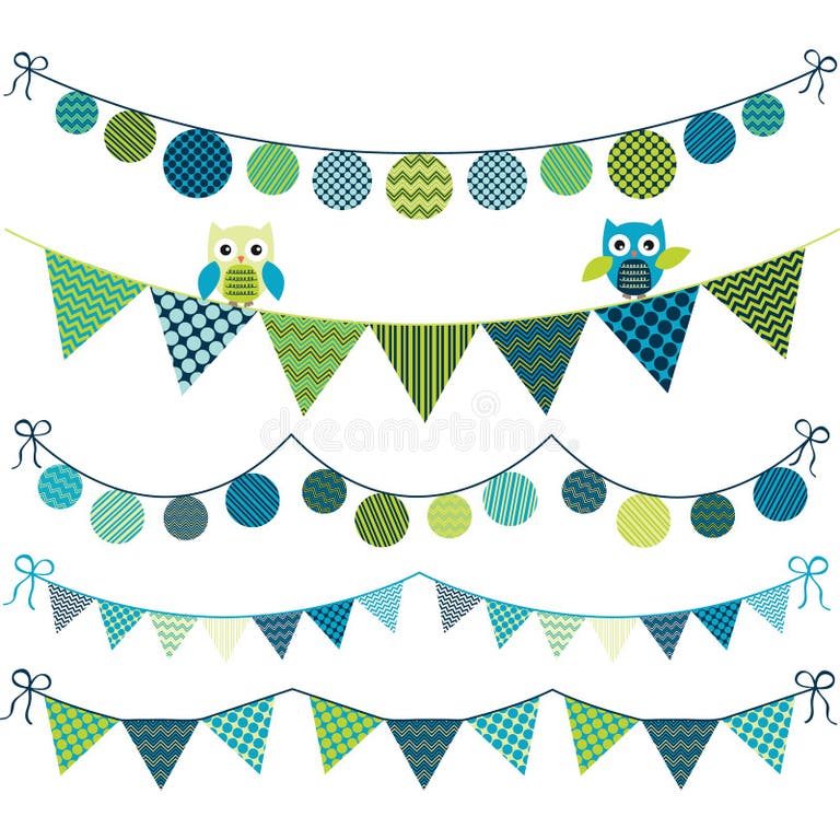 Birthday Bunting Polka Dot Stock Illustrations – 230 Birthday Bunting ...