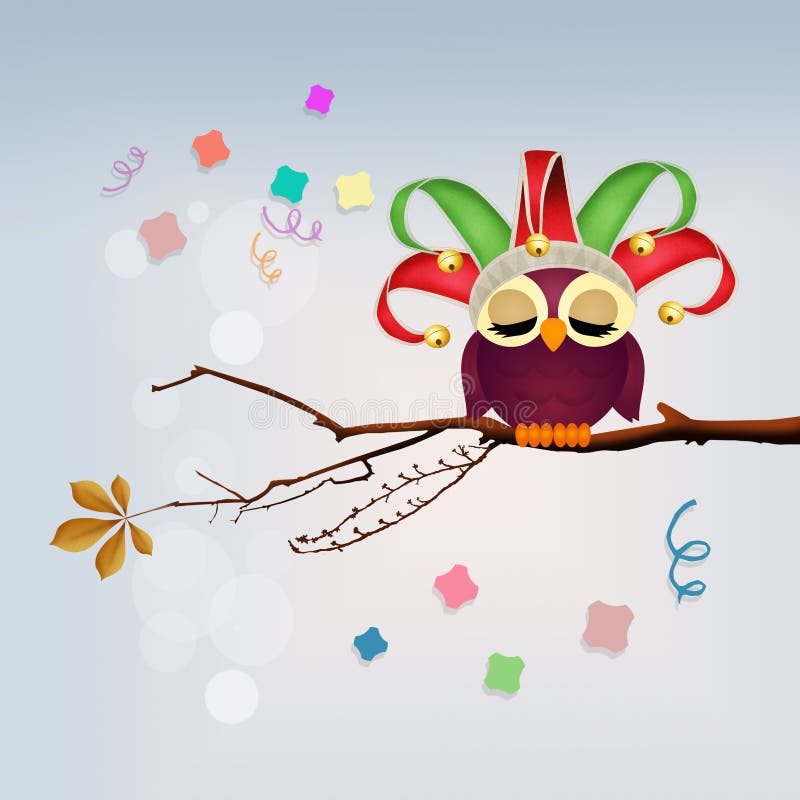 Owl celebrate carnival stock illustration. Illustration of masquerade ...