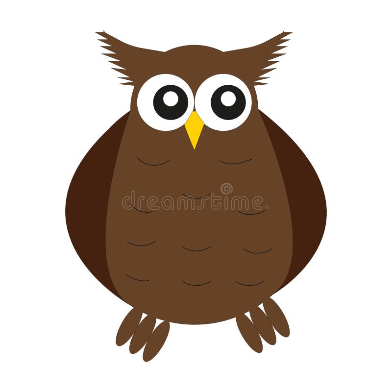 Cute Owl Character - Cartoon - Vector Illustration. Bird of Wisdom ...