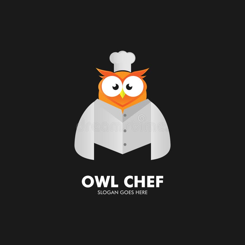 Chef Owl Character Logo, with a Modern Template Design Stock Vector ...