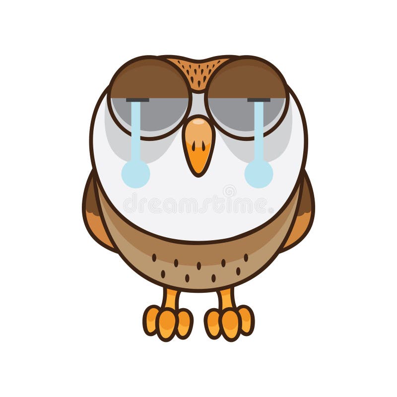Owl Crying. Vector Illustration Decorative Design Stock Vector ...