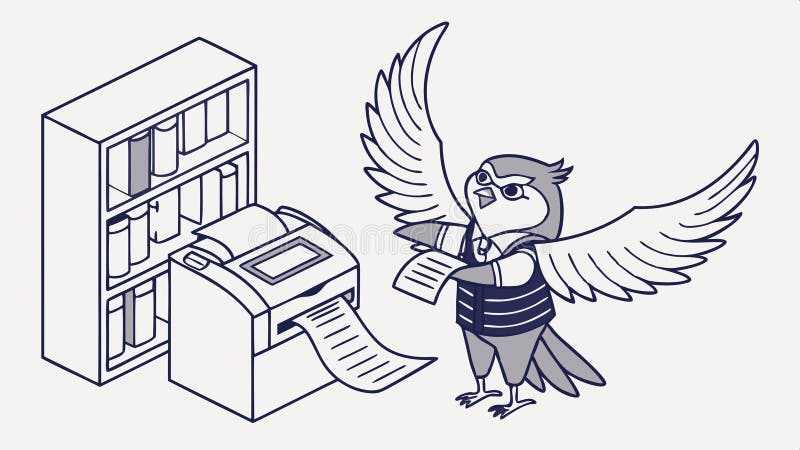Owl Delivering Mail from Machine, Representing Service and Delivery ...
