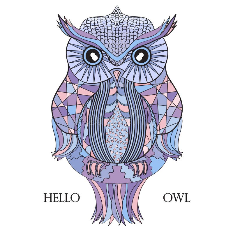 Owl. Design Zentangle. stock vector. Illustration of bird - 88703529