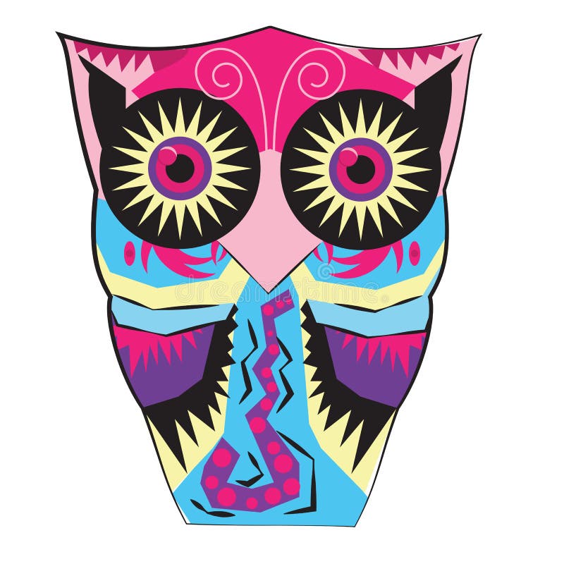 Owl from Difficult Geometrical Figures Stock Illustration ...