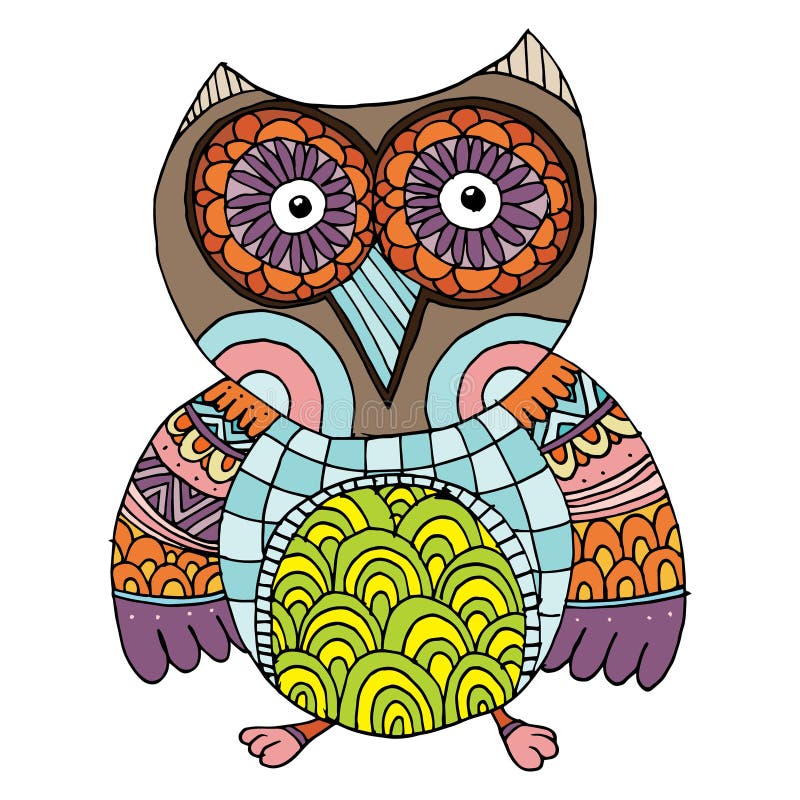 Owl Doodle Freehand Vector stock vector. Illustration of nature - 71793907