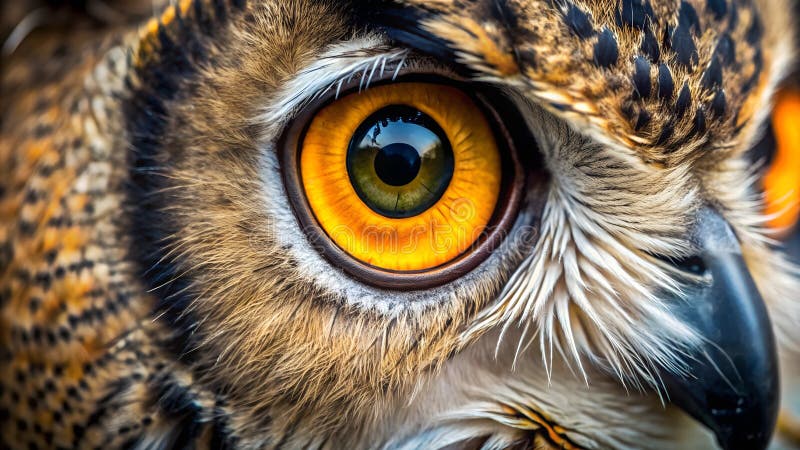 Owl Eye. Micro Close-up View Stock Photo - Image of closeup, looking ...