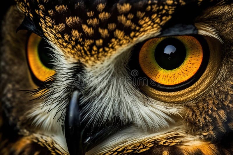 Owl Eye Wildlife Bird of Prey. Stock Image - Image of wise, organ ...