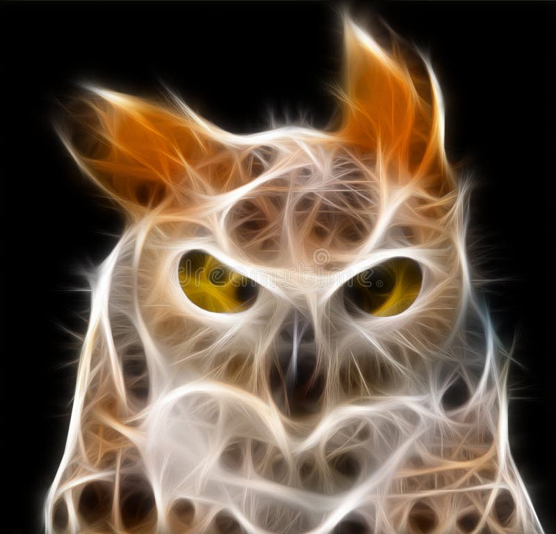 Owl eyes - stock illustration. Illustration of look, fractalius - 4451170