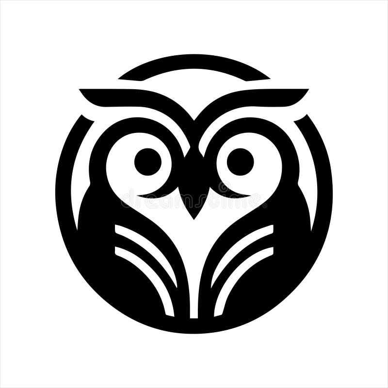 Owl Face Silhouette Vector Icon Logo Design Stock Vector - Illustration ...