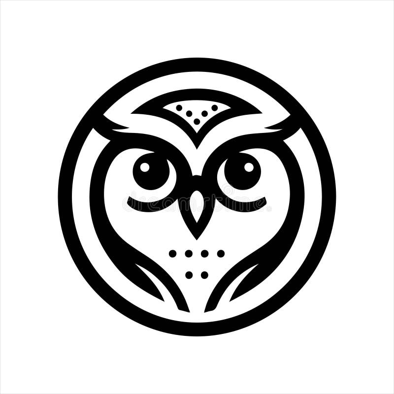 Owl Face Silhouette Vector Icon Logo Design Stock Vector - Illustration ...