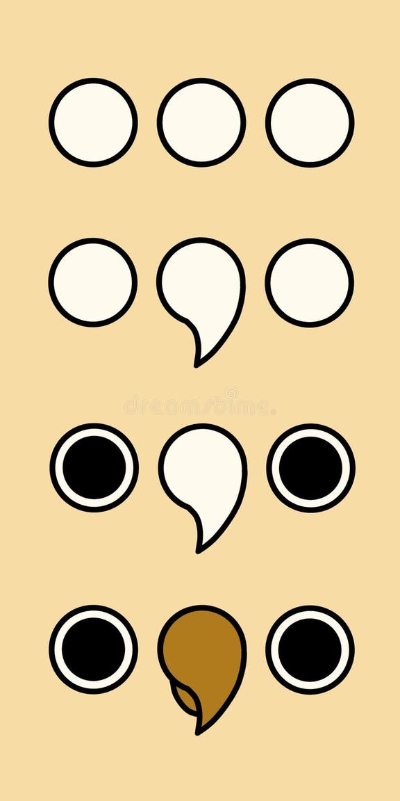 Owl Face Simple Tutorial Draw Stock Illustration - Illustration of dots ...