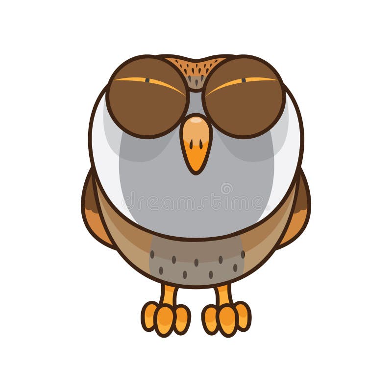Owl Feeling Tired. Vector Illustration Decorative Background Design ...