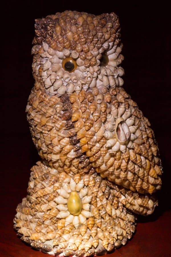 Owl Figurine Made of Shells Stock Image - Image of closeup, portrait ...