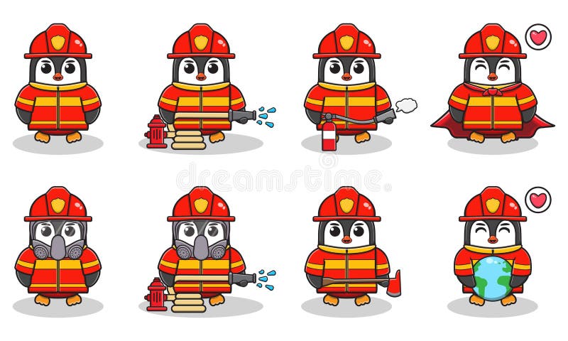 Cartoon Fire Fighter Penguin Stock Illustrations – 21 Cartoon Fire ...