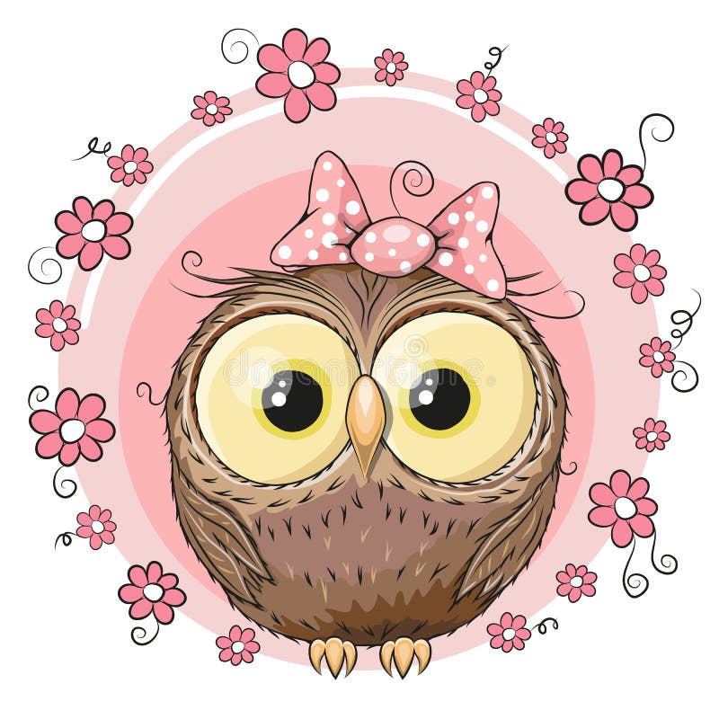 Owl with flowers stock vector. Illustration of holidays - 50917363