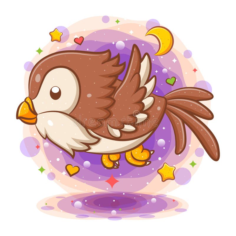 Owl Flying Cartoon Character Stock Vector - Illustration of adorable ...