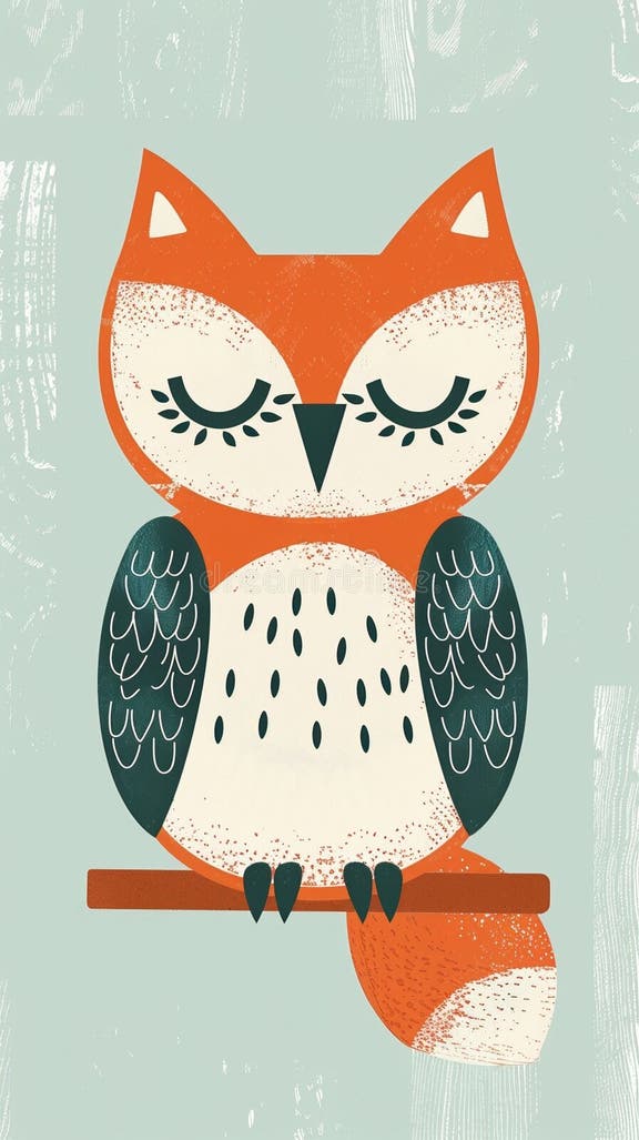 Owl with fox tail stock illustration. Illustration of distinct - 327943943