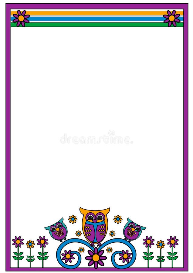 Owl Frame stock vector. Illustration of kids, scrapbook - 45057996