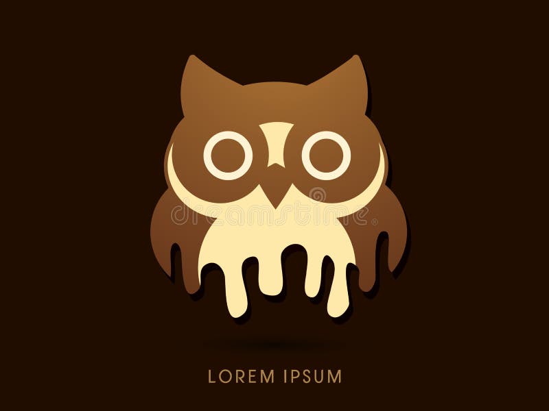 Owl front view graphic stock vector. Illustration of feather - 87641121