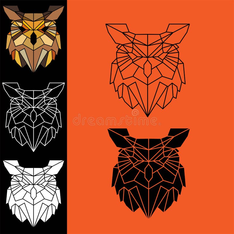 Owl Geometric Head. Scandinavian Style. Vector Illustration. Stock ...