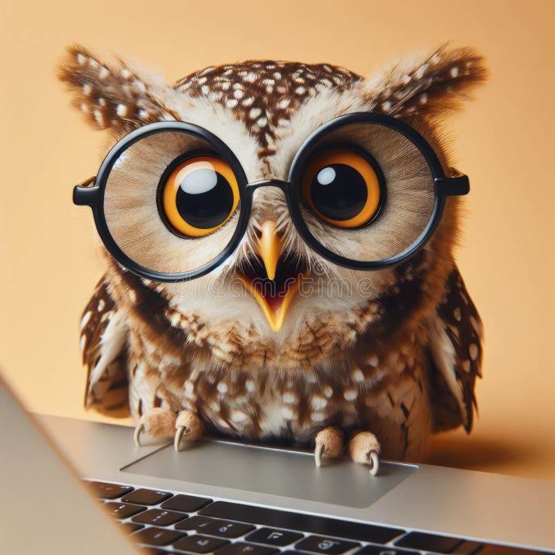 A Owl with Glasses and a Surprised Look on Her Face is Looking at a ...
