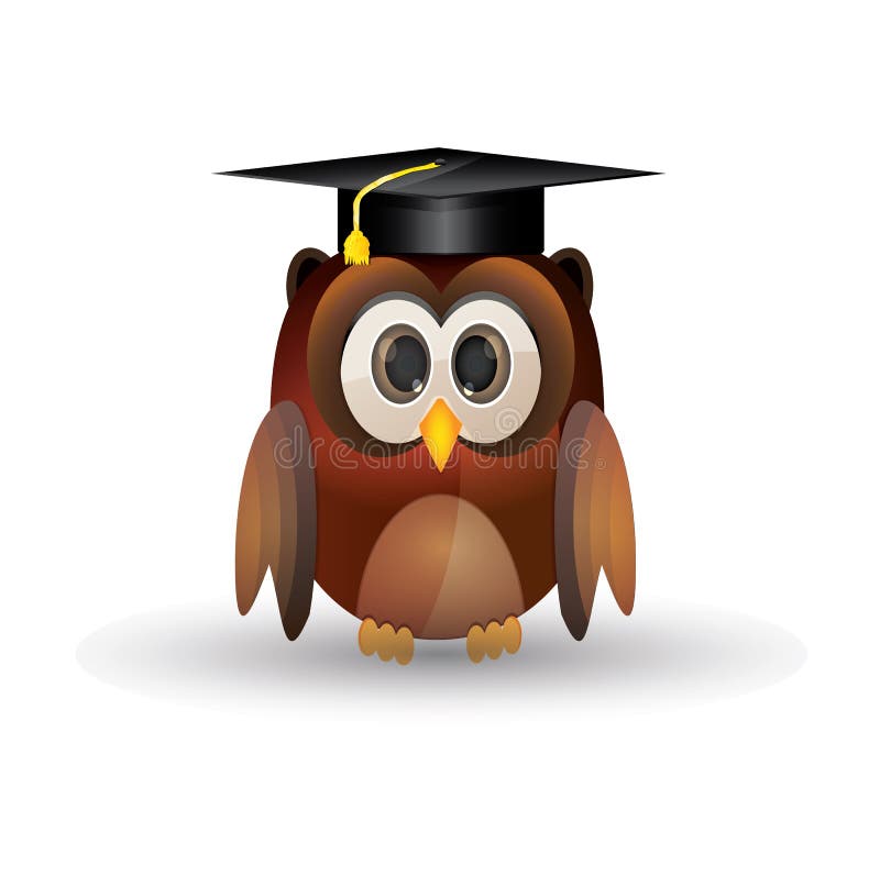 Owl graduation cap stock vector. Illustration of clever - 38323450