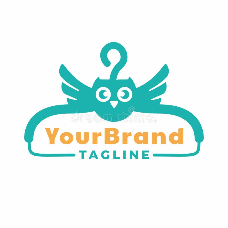 Owl Hanger Logo for Kids and Baby Store Logo Stock Vector ...
