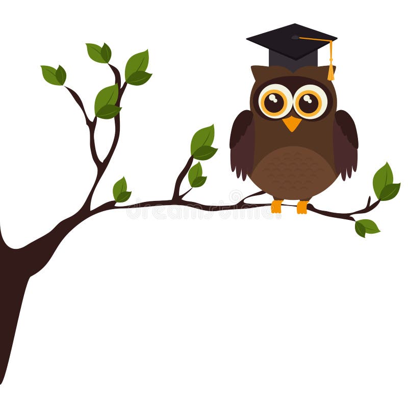 Owl with hat graduation stock illustration. Illustration of ceremony ...